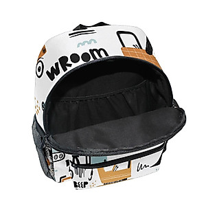 ALAZA Cute Kids Back Pack Funny Construction Transport Car Todder Backpack Lightweight Preschool Kindergarten Book Bag Practical and Durable Daycare Bag for Travel,Toys