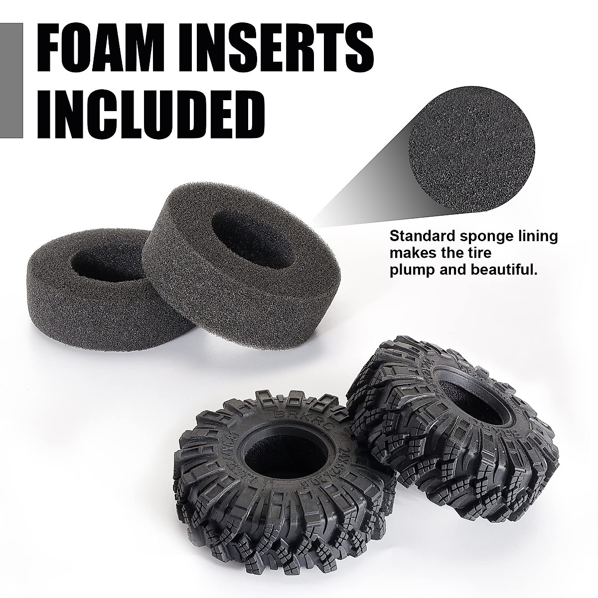 4PCS 1.0 Tires Crawler Mud Terrain Soft Rubber Tires for Axial SCX24 Gladiator Bronco C10 JLU Deadbolt B17 1/18 TRX4M 1/24 RC Crawler Car, 62mm*20mm…