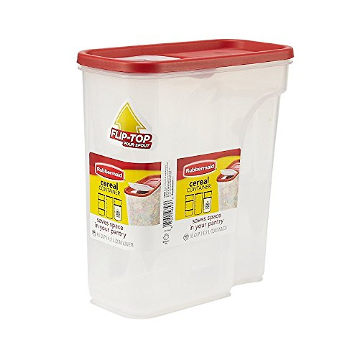 Rubbermaid Flip Top Cereal Keeper, Modular Food Storage Container, 3 Pack, (2) 22-Cup (1) 18-Cup