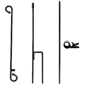 Garden Flag Stand-Holder-Pole with Flag Stopper and Clip Waterproof Powder-Coated Paint for House Flags,Decorative Flags,Yard Flags,Seasonal Flags