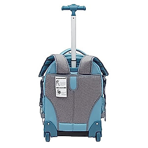 Travelers Club Rolling Backpack with Shoulder Straps, Aqua, 18-Inch