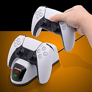 ECHZOVE PS5 Controller Charging Station, PS5 Controller Charger with Power Adapter, Playstation 5 Charger Station with LED Indicator