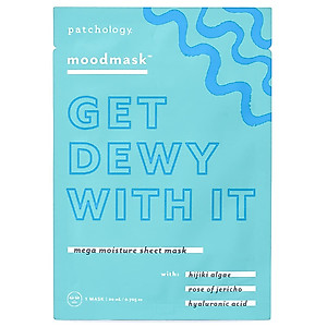 Patchology Moodmask Get Dewy With It Facial Sheet Mask - Men and Women Face Masks Skincare Sheet for Moisturizing, Hydrating, and Dewy Skin - Best Face Sheets Moisturizer (1 Count)
