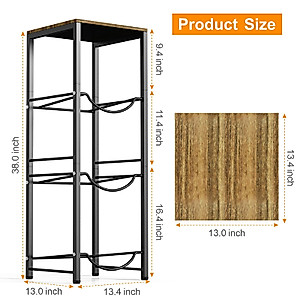 DIRZA 5 Gallon Water Jug Holder with Top Shelf, 3 Tier Water Bottle Holder,Heavy Duty Water Storage Rack for Water Cooler Jug,Water Jug Stand Organizer for Home Kitchen Office Brown