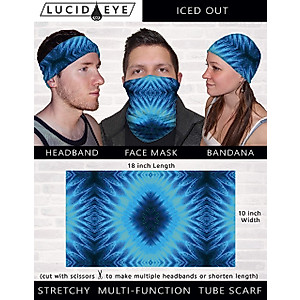 Lucid Eye Neck Gaiter Multipack 3PCS, Trippy Blue Series, Stretchy Tube Scarf