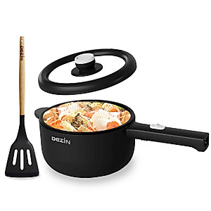 Dezin Electric Cooker, 2L Non-Stick Sauté Pan, Rapid Noodles Cooker, Mini Pot for Ramen with Power Adjustment, Dorm Room Essential (Egg Rack Included)