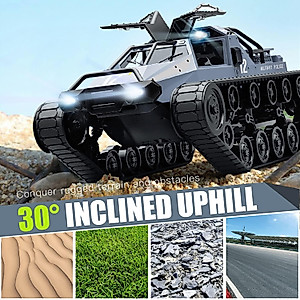 RACENT RC Tank 1:12 Scale All Terrain Remote Control Cars for Adults Monster Truck Remote Control Crawler RC Car 2.4Ghz High Speed RC Trucks with 2 Batteries Toy Gifts for Kids & Adult