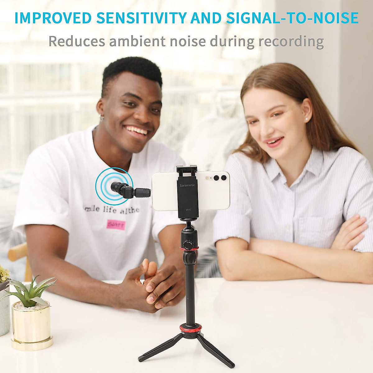 Saramonic Ultra-Compact Omnidirectional Condenser USB-C Microphone for Smartphones, Tablets & Computers (SmartMic UC Mini), Black