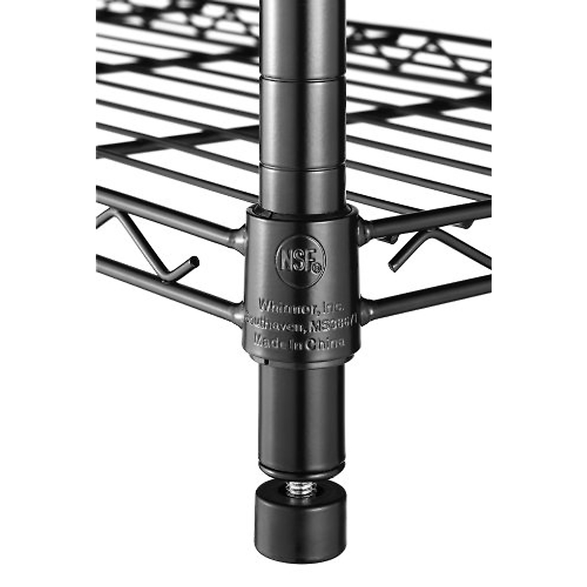 Whitmor Supreme 4 Tier Shelving with Adjustable Shelves and Leveling Feet - Black