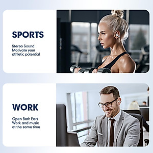 Clip On Earbuds Wireless Bluetooth Ear Clips Ear Buds Open Ear Headphones Ear Cuffs Wireless Ear Clip Bone Conduction Headphones Waterproof Sports Running Earphones for Small Ear Canal