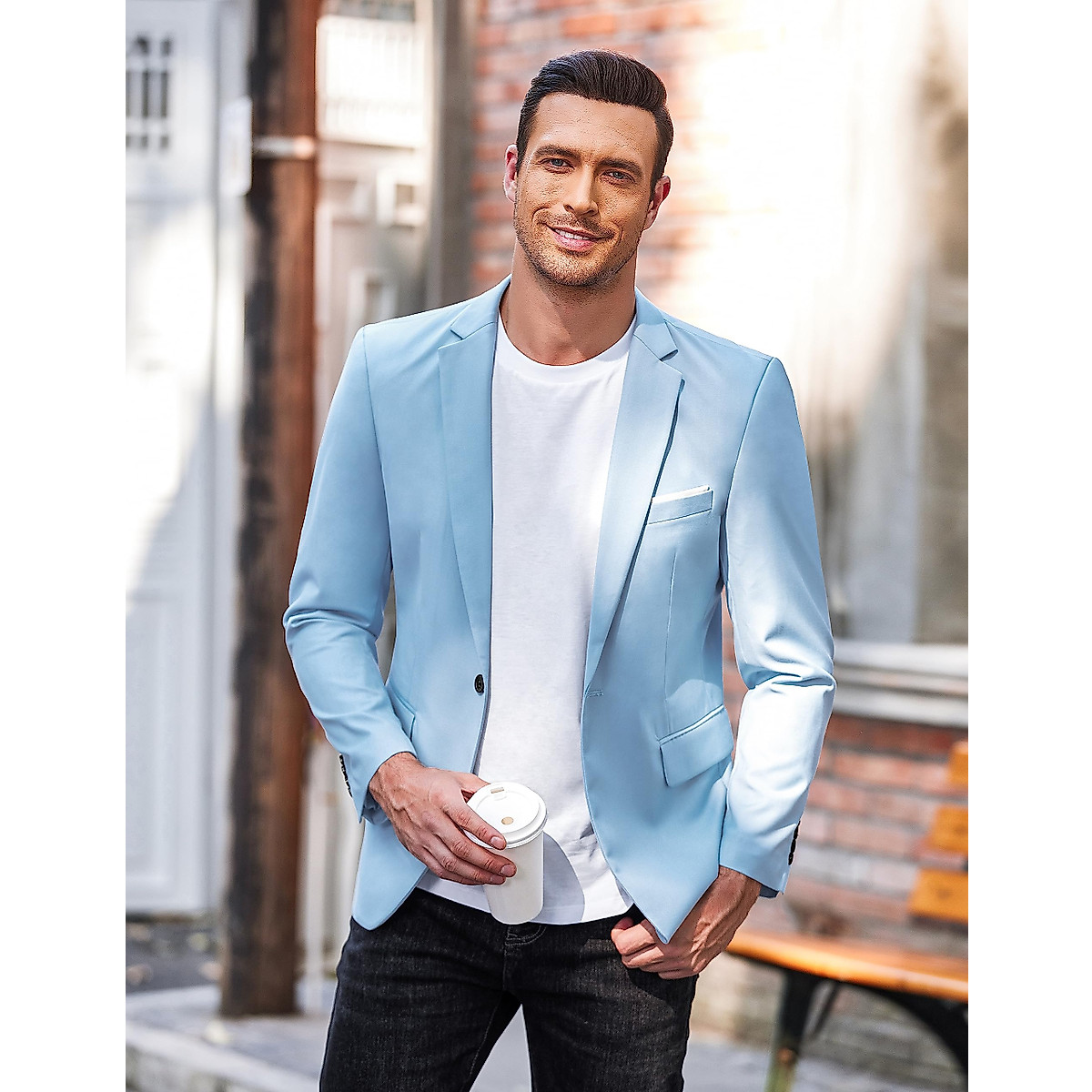 COOFANDY Men's Slim Fit Casual Blazers Lightweight Sport Coats One Button Suit Jackets