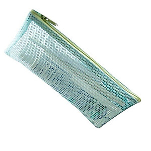 Happyupcity 2PCS Creen Mesh Nylon Storage Bag with Zipper Small Makeup Bag Toothbrush Toothpaste Cosmetic Tools Holder Portable Reusable Pocket for Travel Vacation Business Trip ColorRandom