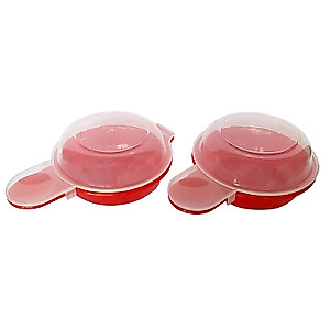 FOSUTOU Microwave egg cooking kit, with 4 kitchen tools (2 sets of egg cooker, 1 egg whisk, 1 egg separator) for fast eggwich, cook TWO eggs perfectly in one minute, with gourmet recipe included