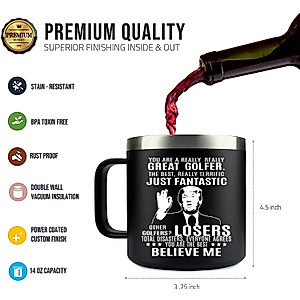 Angie's Box 14Oz Cup - Funny Golfer Mug - Best Golf Gifts for Men Unique - Golf Gifts for Dad from Son Daughter