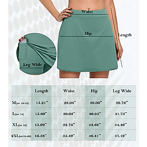 CHICHO High Waist Skirts for Women,Youth Casual Skirt Thin Golf Skort with Pockets Lightweight Tennis Skort Cool Athletic Skirts Swim Hiking Sun Protection Green 2Xlarge