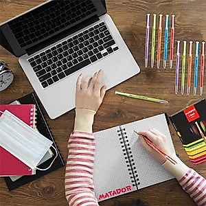 Matador i-teen Ballpen, Fine-Point (0.7 mm), Black Ink, A Trendy Elegant and Enchanting Design, Delivers Strong and Vivid Lines, 24 Counts