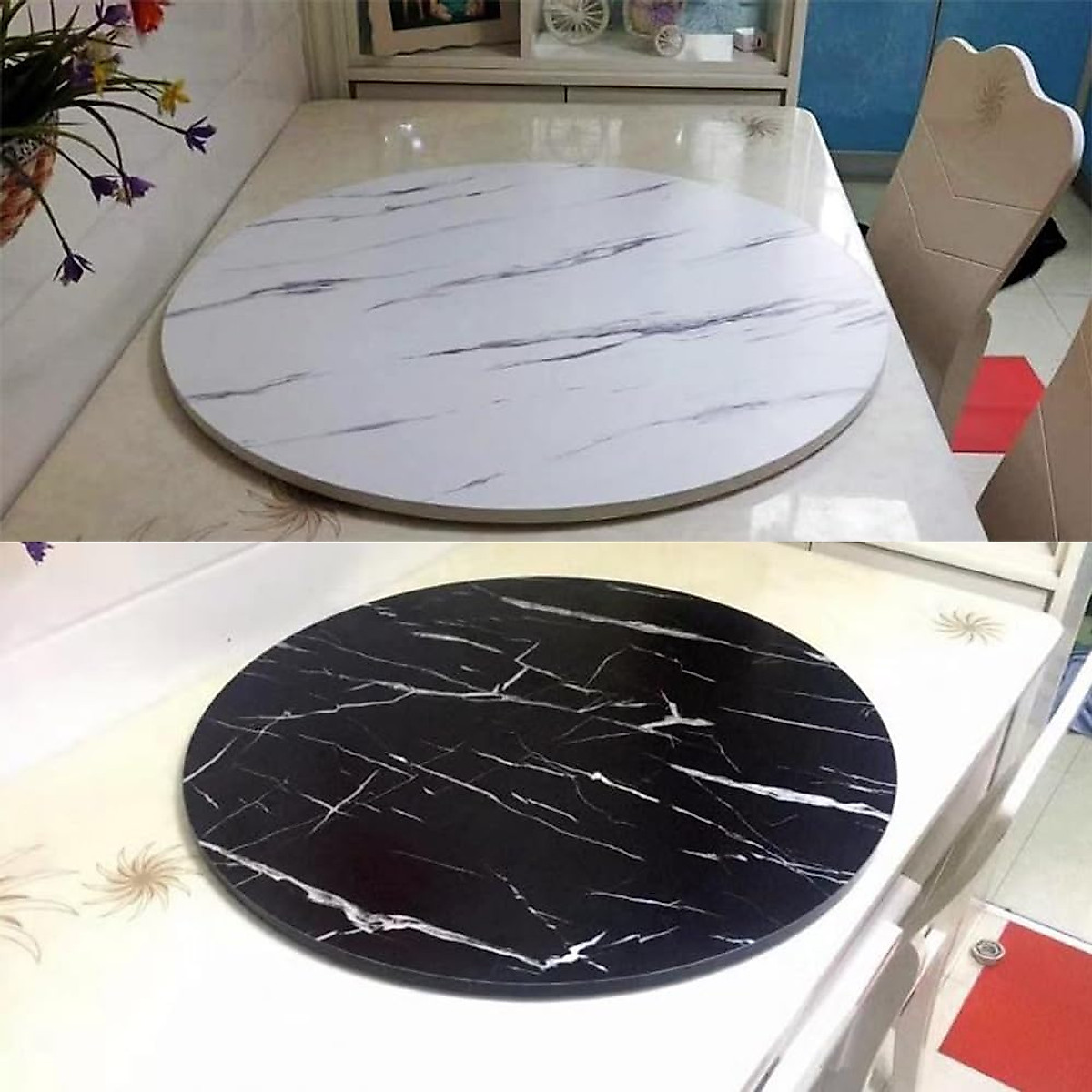 VERDDE 30in 40in 50in Large Wooden Lazy Susan Turntable For Dining Table, Round Table Serving Tray For Home Kitchen, Silent, Smooth - Six Colors (Color : Walnut, Size : 80 cm (30 in))