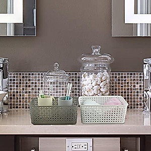 Doryh Small Plastic Storage Basket, 4-Pack