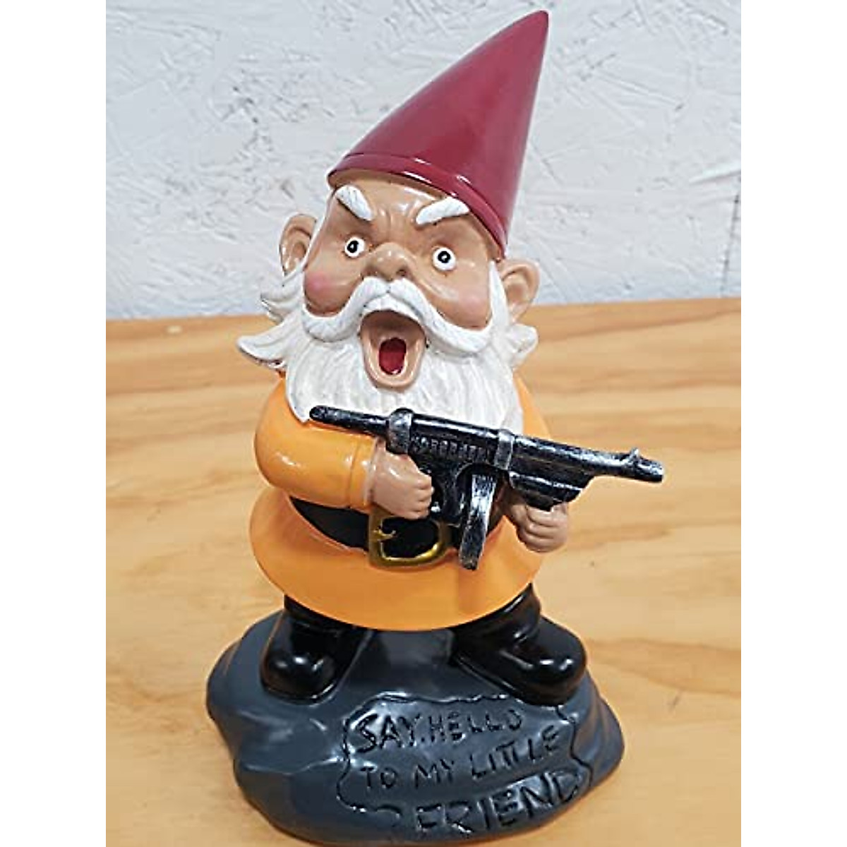 Patriot Depot Say Hello to My Little Friend Garden Gnome