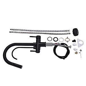 TUTEW Matte Black Kitchen Faucet with Pull Down Sprayer, Black Kitchen Sink Faucet with Drinking Water Faucet,2 Handle 3 in 1 Water Filter Purifier Faucets