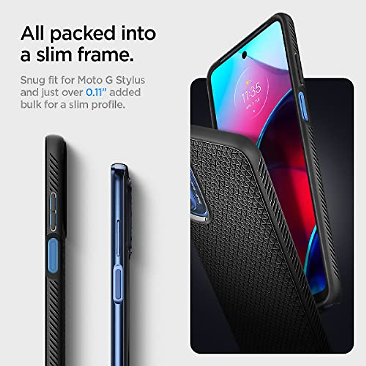 Spigen Liquid Air Armor Designed for Moto G Stylus 2022 Case - Matte Black