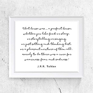 ZLKAPT That House Was a Perfect House Sign J.R.R Tolkien Quoets Art Print Distressed Sign Farmhouse Sign 8 x 10 Inches Unframed