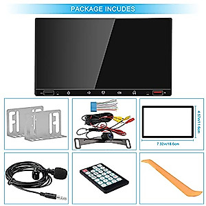 YUANTING Newst Double Din Car Stereo with Voice Control Carplay and Android Auto,7 Inch Capacitive HD Touchscreen,Bluetooth，Mirror Link, Subwoofer，Waterproof Backup Camera/SWC/AM/FM/2USB