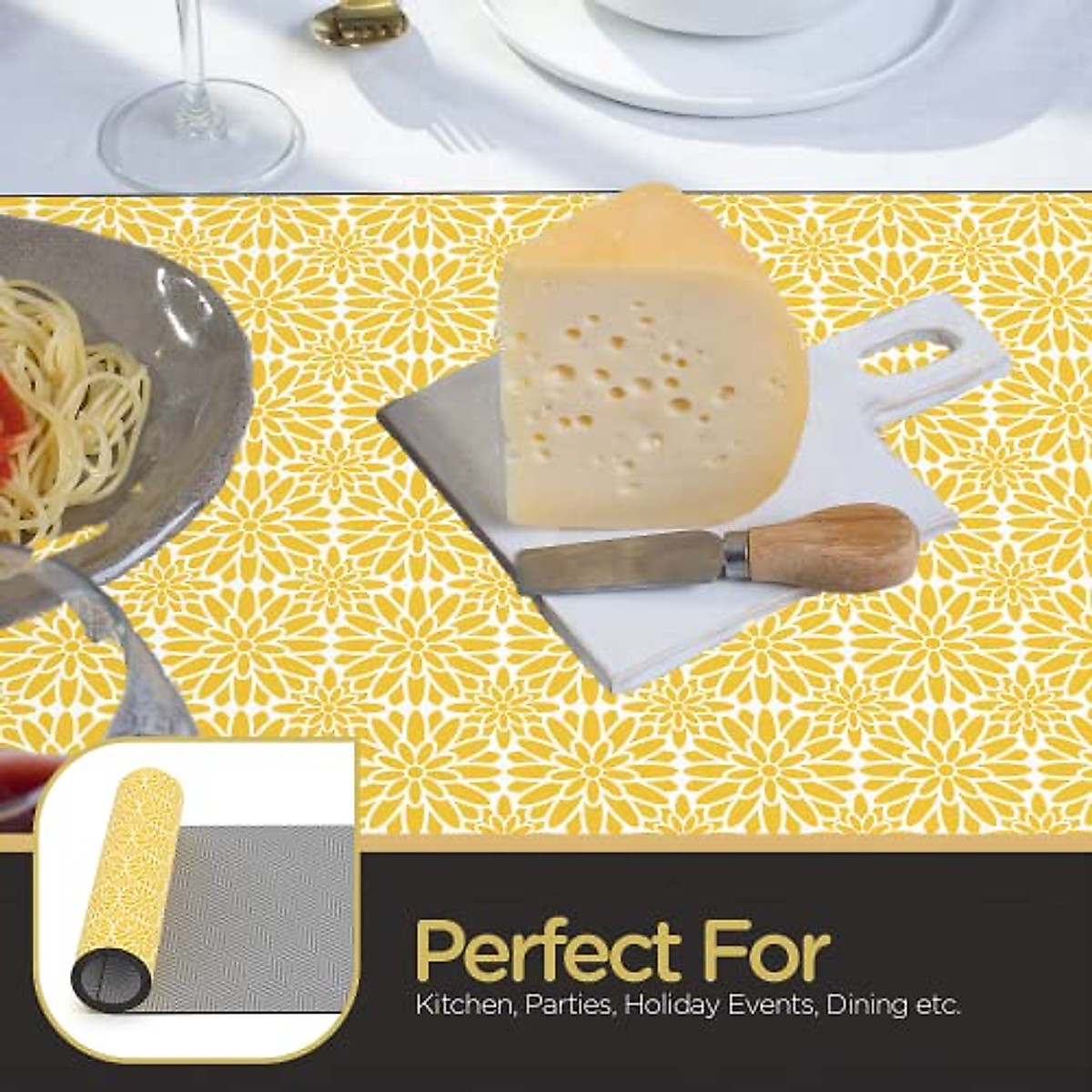 Fennoma Hotrun 2 in 1 Heat Resistant Trivet & Table Runner, 40 Inches Long Trivet for Hot Pots and Pans, Handles Heat Up to 356F, Anti Slip, Waterproof, Ideal for Kitchen Countertops (Ich)