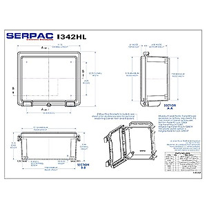 Serpac I342HL,TCBC (5.46 x 10.23 x 11.75 in) Polycarbonate IP67 Waterproof UL 508A Plastic Project Junction Box Enclosure with Clear Top Hinged Cover, Plastic Rustproof Latchs, and Clear Bottom