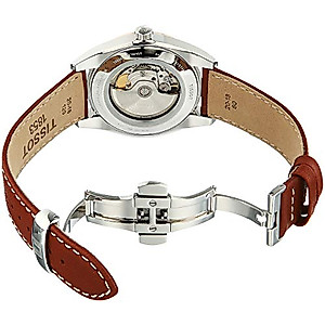 Tissot mens Gentleman Stainless Steel Dress Watch Brown T9274074626100