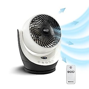 Comfort Zone CZHV82TWT 8" 3-Speed Oscillating with Remote Control, Electronic Controls, 90-Degree Tilt, 8-Hour Timer, White