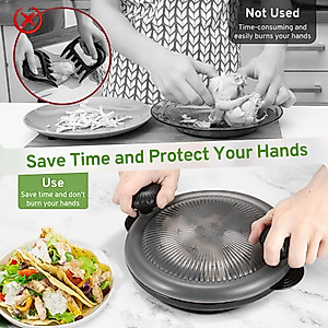 Eoaod Pro Chicken Shredder 10.8 inch, Large Chicken Breast Shredder Tool Twist, Meat Shredder Machine with Widened Anti Slip Mat Fix, Suitable for Pork, Beef, Dishwasher (Translucent Black)