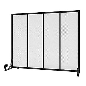 Fire Beauty Flat Panel Fireplace Screen Spark Guard Wrought Metal Gate Cover for Home, Decorative Mesh Fire Place Safety Fence,Baby Safe Spark Guard Protector