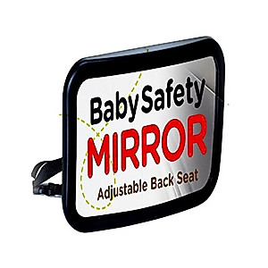 Bixon Baby Safety Mirror Orange – Shatterproof Back-Seat Wide Convex Mirror for Infants; Easy Fitting to Keep Baby in Sight, Clearer View with Allowed Rotation