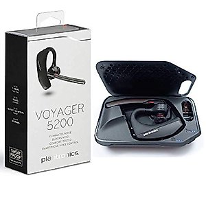 Plantronics Voyager 5200 Bluetooth Headset Earpiece with Charging Case Kit (Renewed)