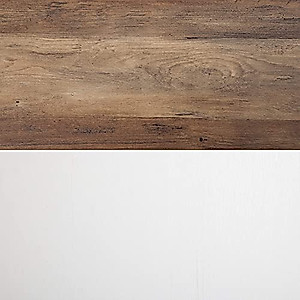 WAMPAT Farmhouse Sliding Barn Door TV Stand for TVs Up to 65 inch, Modern Storage Entertainment Center, Wood Media Console Table Cabinet 3-Level Adjustable Shelf for Living Room, White/Oak