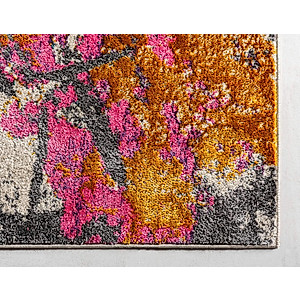 Unique Loom Aurora Collection Over-Dyed, Abstract, Botanical Southwestern, Transitional Area Rug, 2' 0" x 3' 0", Beige/Gray
