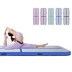 Lucear Inflatable Air Gymnastics Mat Training Mats 10ft/13ft/16ft/20ft Gymnastics Tracks for Home Use/Training Blue