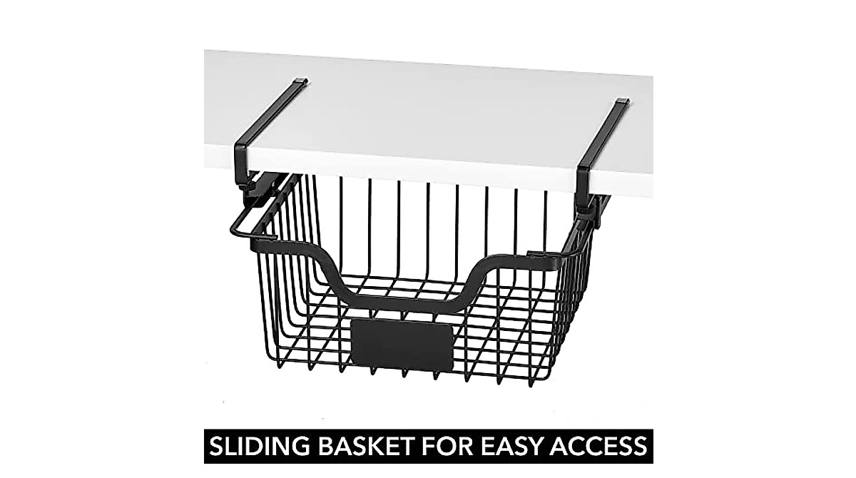 mDesign Wire Under Shelf Organizer - Maximize Kitchen Space