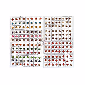 192 India Crafts Multicolored Bindis Forehead Tika Face Jewels Multi Size Indian Daily Use Forehead Bindi Round Dot (Shine)