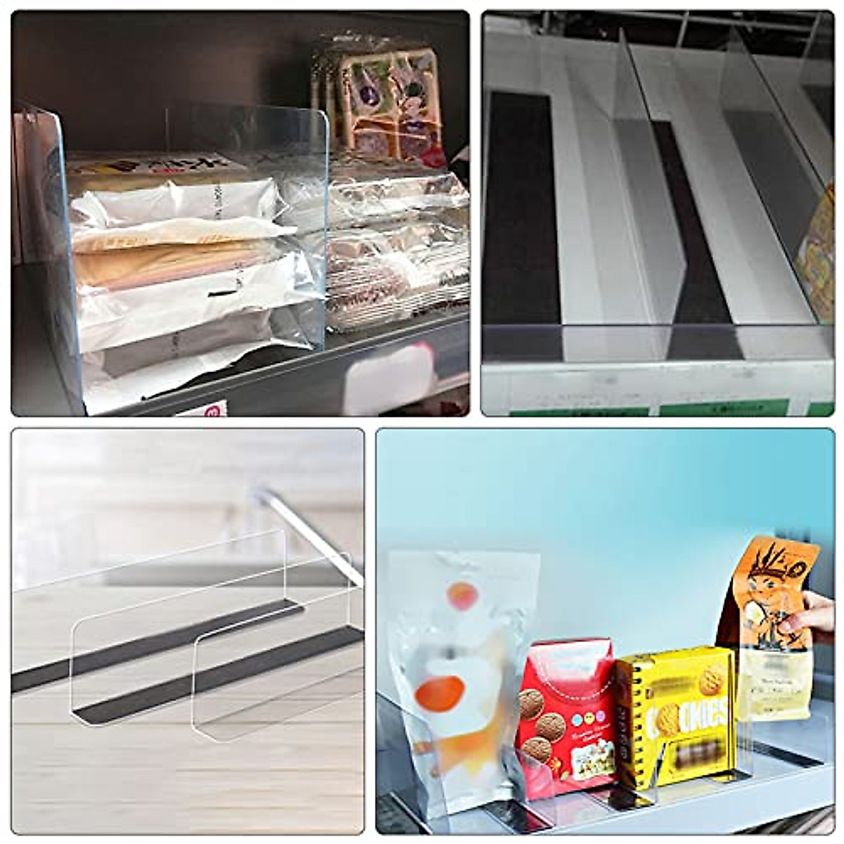Shelf Dividers for Closet Organization 5pcs Clear Plastic Shelf Separators with Magnet Strip - Shelf Dividers Organizers for Closets Supermarket Home Office - 9.8x2.8 Inch