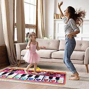 Kids Musical Piano Mats,47.24x15.75 inch Soft Baby Early Education Portable Dance Music Piano Keyboard Carpet Musical Touch Play Game Toy Gifts for 1 2 3 4 5 Year Kids Toddlers Girls Boys