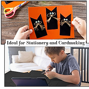 Ctosree 100 Sheets 12 x 12 Inches Cardstock Scrapbook Paper 180 Gsm 65lb Cover 120 lb Thick Heavyweight Creative Card Making Supplies for Printer Invitations Menus Collection DIY Projects (Black)