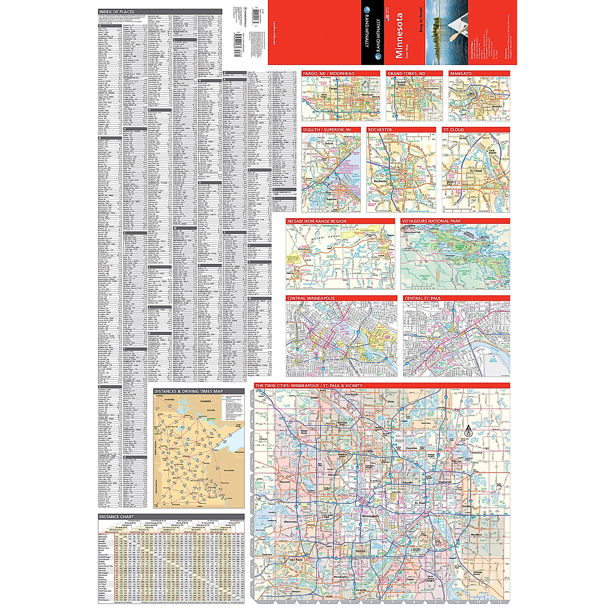 Rand McNally Easy to Read: Minnesota State Map