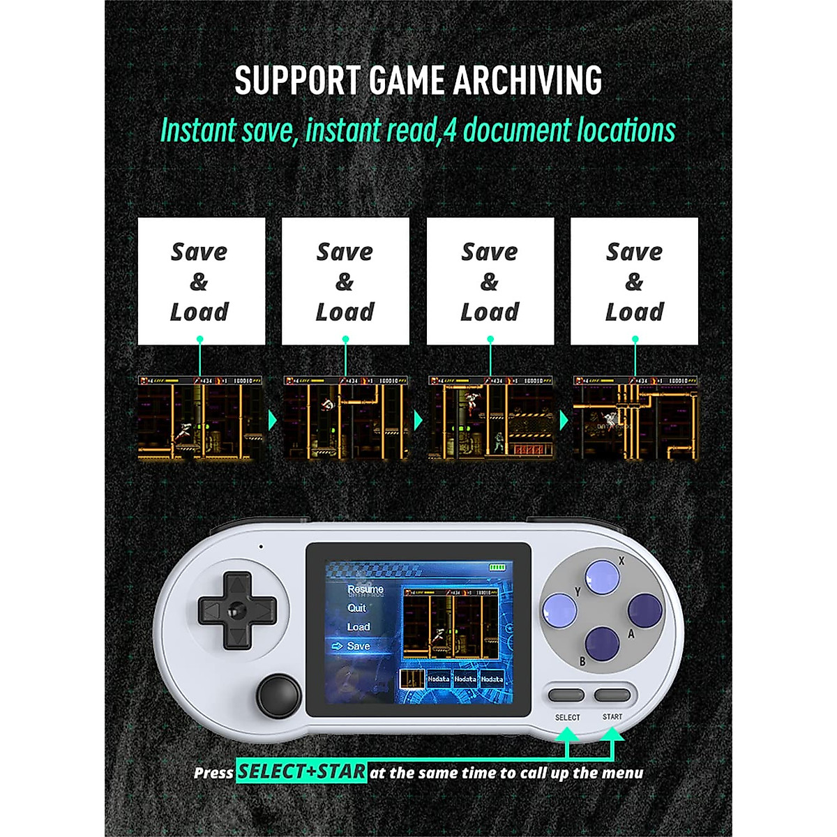 Handheld Game Console, Built in 6000+ Games, 3.0 Inch IPS Screen Retro Handheld Game Console, SF2000 Handheld Console Support 7 Emulators & AV Output, Ideal Gift for Kids Adults