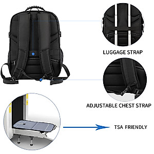KROSER Travel Laptop Backpack 18.4 inch XXXL Computer Backpack Stylish College Backpack with RFID Pockets USB Charging Port REFLECTIVE STRIPS Water-Repellent Day pack for School/Business/Men