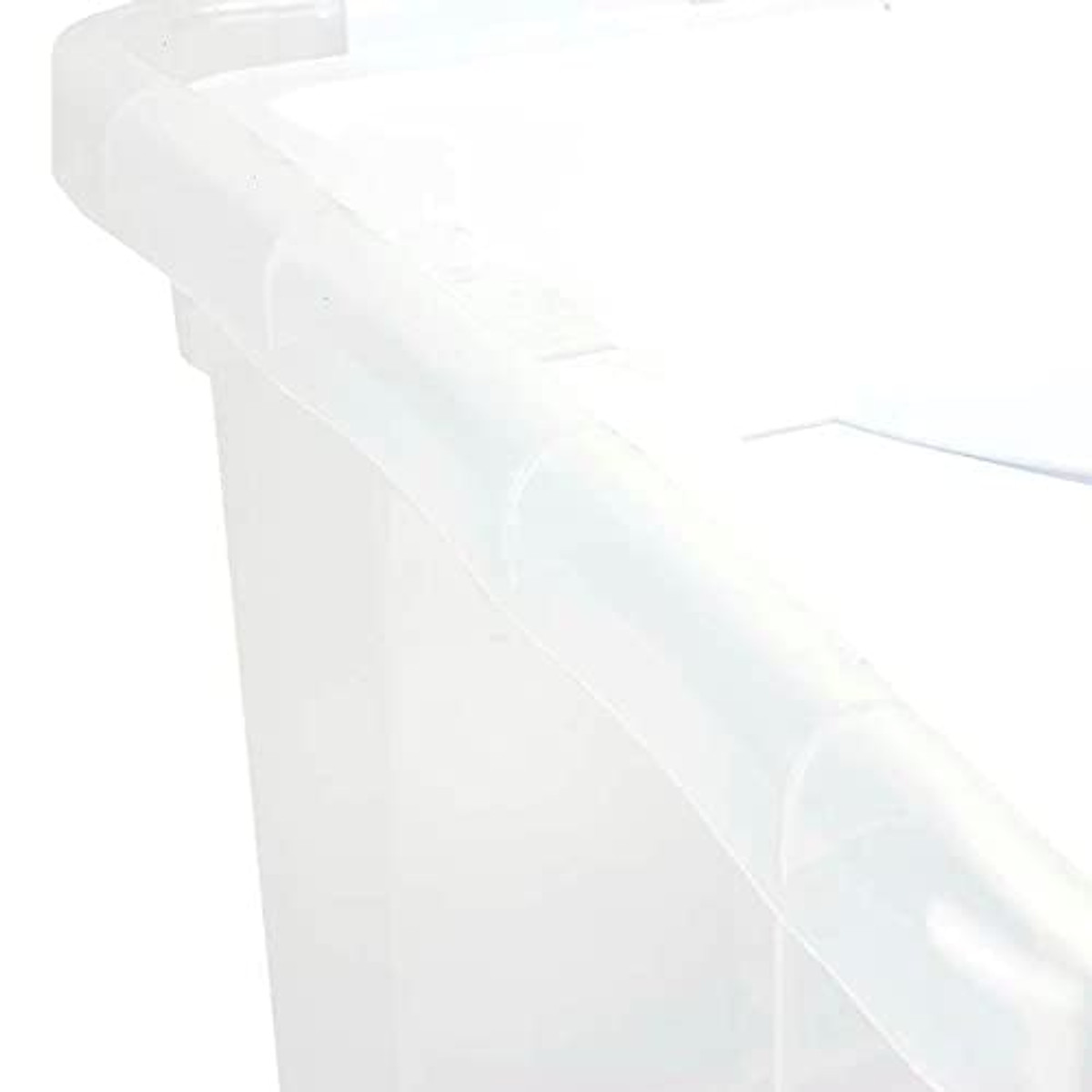 Sterilite 48 Quart Multipurpose Clear Base Storage Box Tote Container with Secure Hinged Lid for Home or Office Organization, (30 Pack)