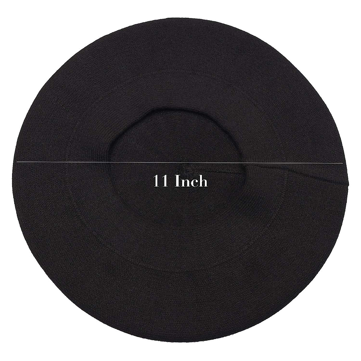 Sydbecs Cashmere Beret Hats for Women Girls, Reversible French Berets Hat Solid Color Style (Black)