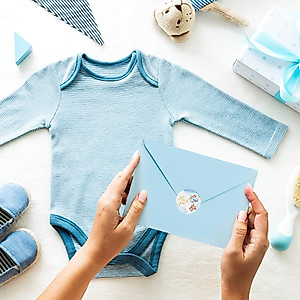 BYBOUS 50 Pack Baby Shower Thank You Cards with Envelopes Stickers - Cute Bear Baby Shower Cards - Baby Girl/Baby Boy Shower Thank You Notes Birthday Supplies, 4 x 6 Inch (Blue)