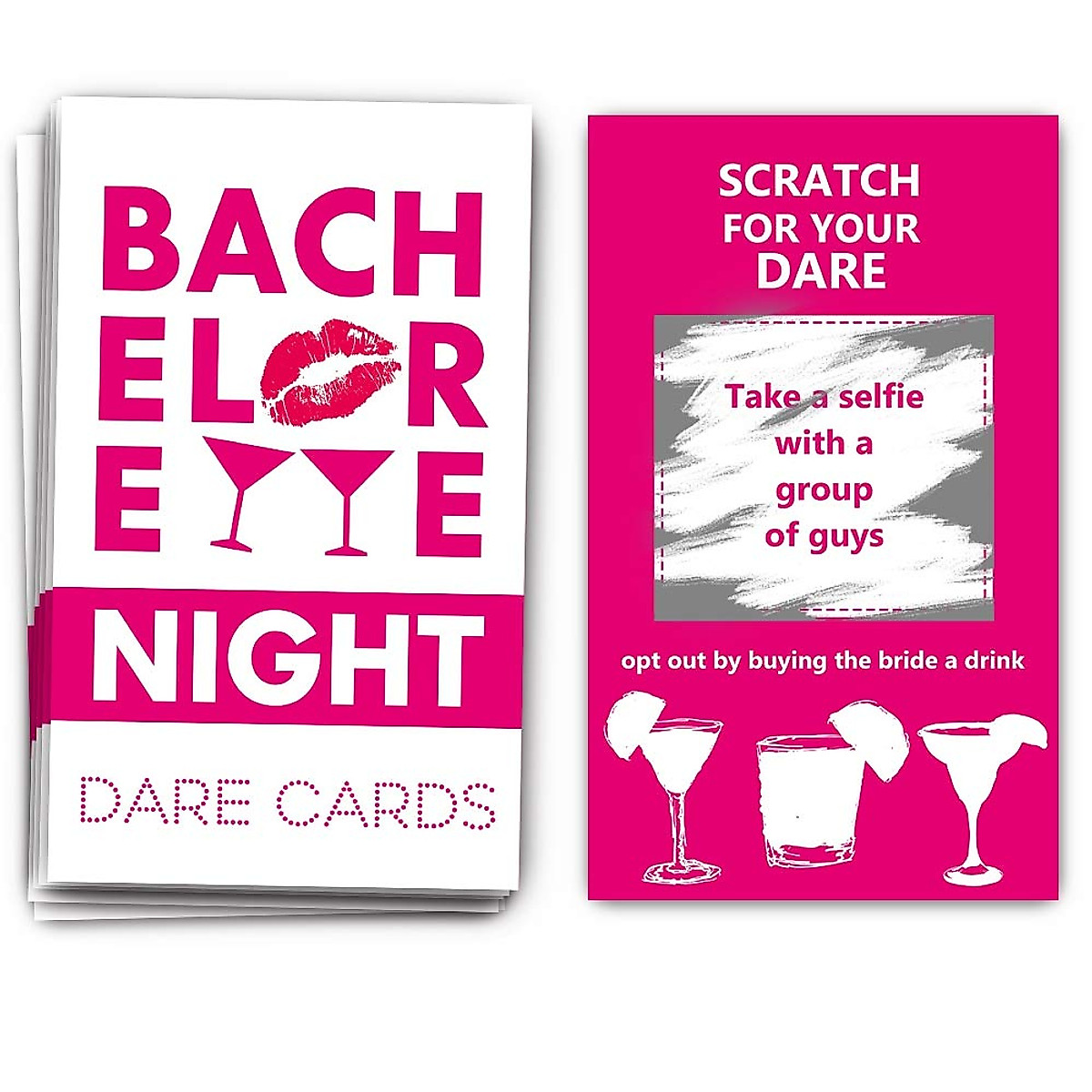 40 Bachelorette Party Drinking Game Dare Card - Bachelorette Scratch Off Cards - Perfect for Girls Night Out Activity,Bridal Showers, Bridal Parties,Girl Party - Bachelorette Night Dare Card - 40 shee